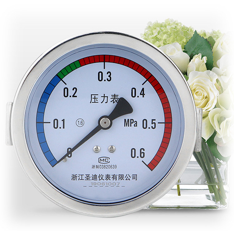 100mm Back Connection Clamp Type Pressure Vacuum Gauge with ZG1/2 ...