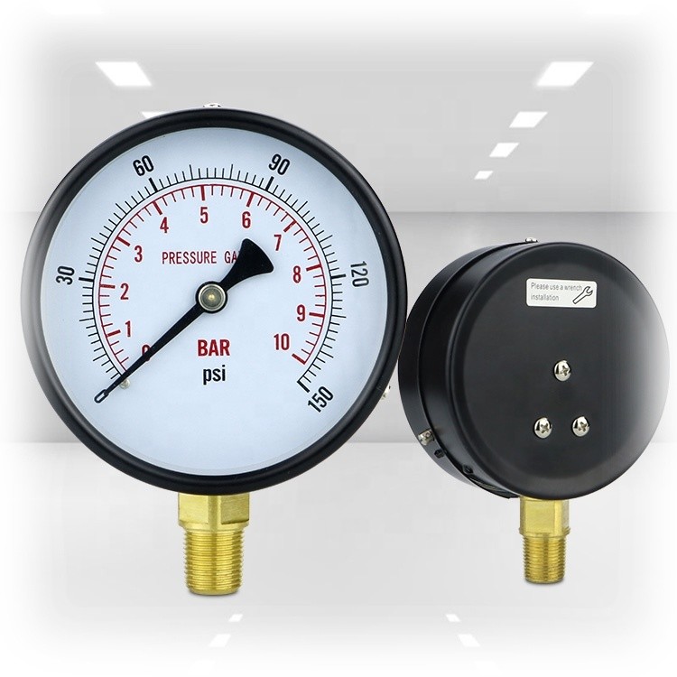 100mm Iron Shell Water Pressure Manometer 10 Bar Gas Hydraulic ...