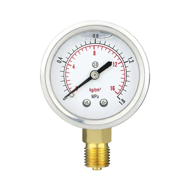2" Manometer Gas Glycerine Filling Manometer 600 Bars 2.5% Precise High ...