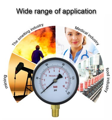 100mm Iron Shell Water Pressure Manometer 10 Bar Gas Hydraulic ...